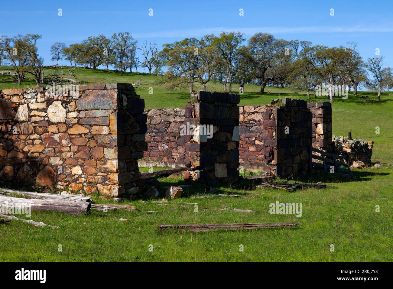 Fieldstone foundation walls are all that remain of the Telegraph City ...