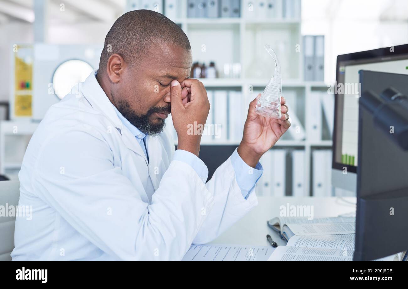 All problem solving and no play...a scientist looking stressed while ...
