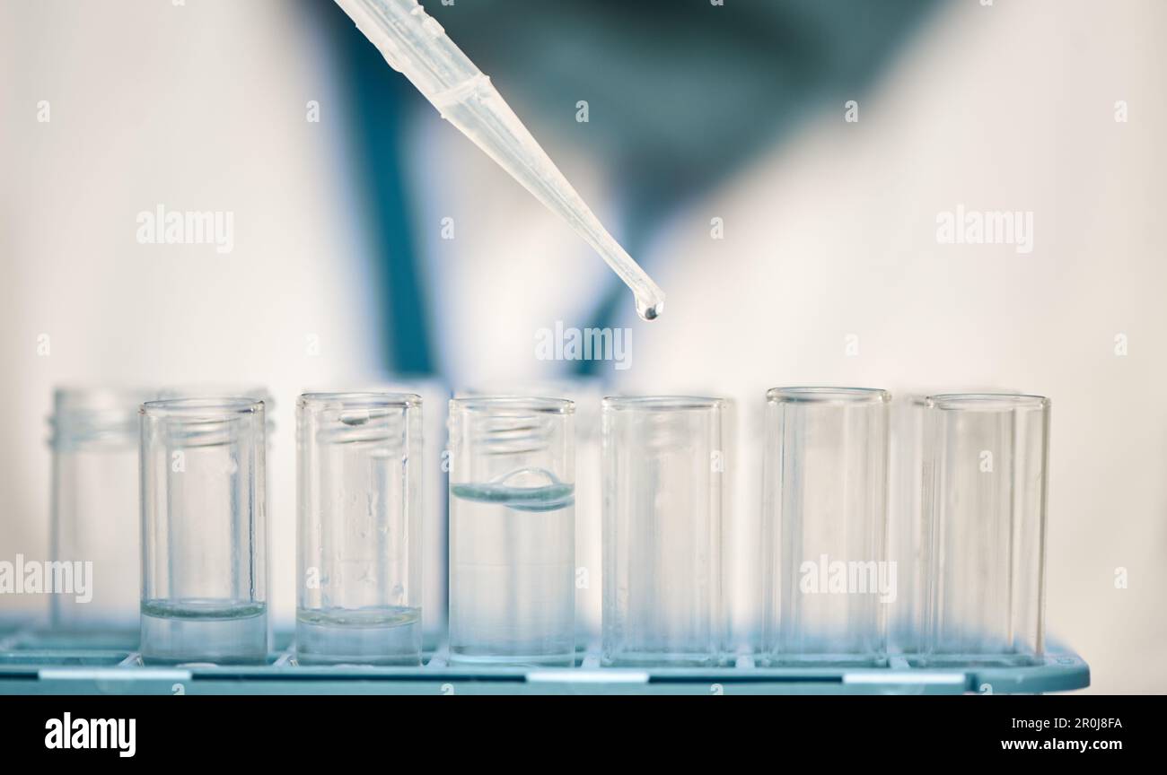 Combining chemicals to create the right reaction. Closeup shot of ...