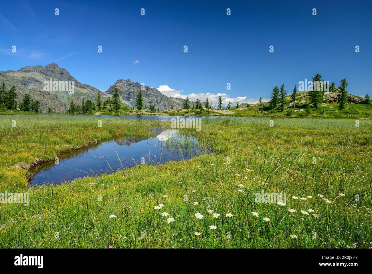Lake Lago Vallette with Mont Avic and Monte Ruvic in background ...