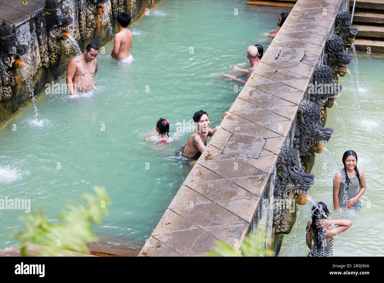 People bathing in hot spring (air panas), Banjar Tegeha, Buleleng, Bali, Indonesia Stock Photo ...