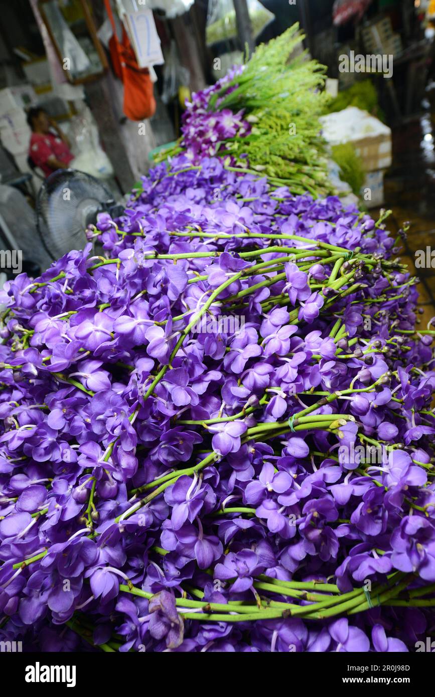 The colorful Pak Khlong Talat ( Flower market ) in Bangkok, Thailand ...