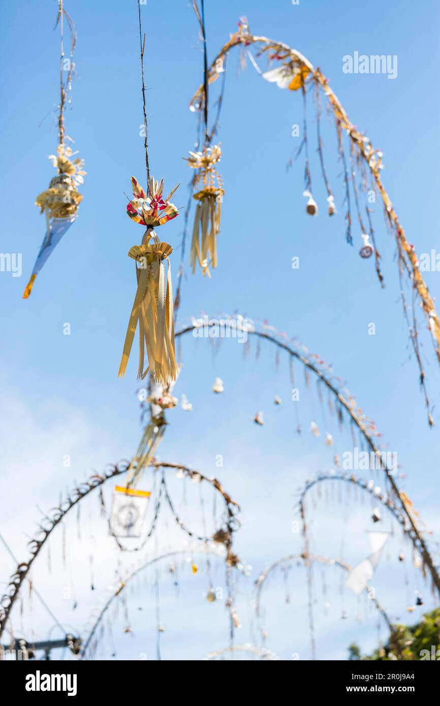 Garland, Odalan temple festival, Sidemen, Karangasem, Bali, Indonesia ...