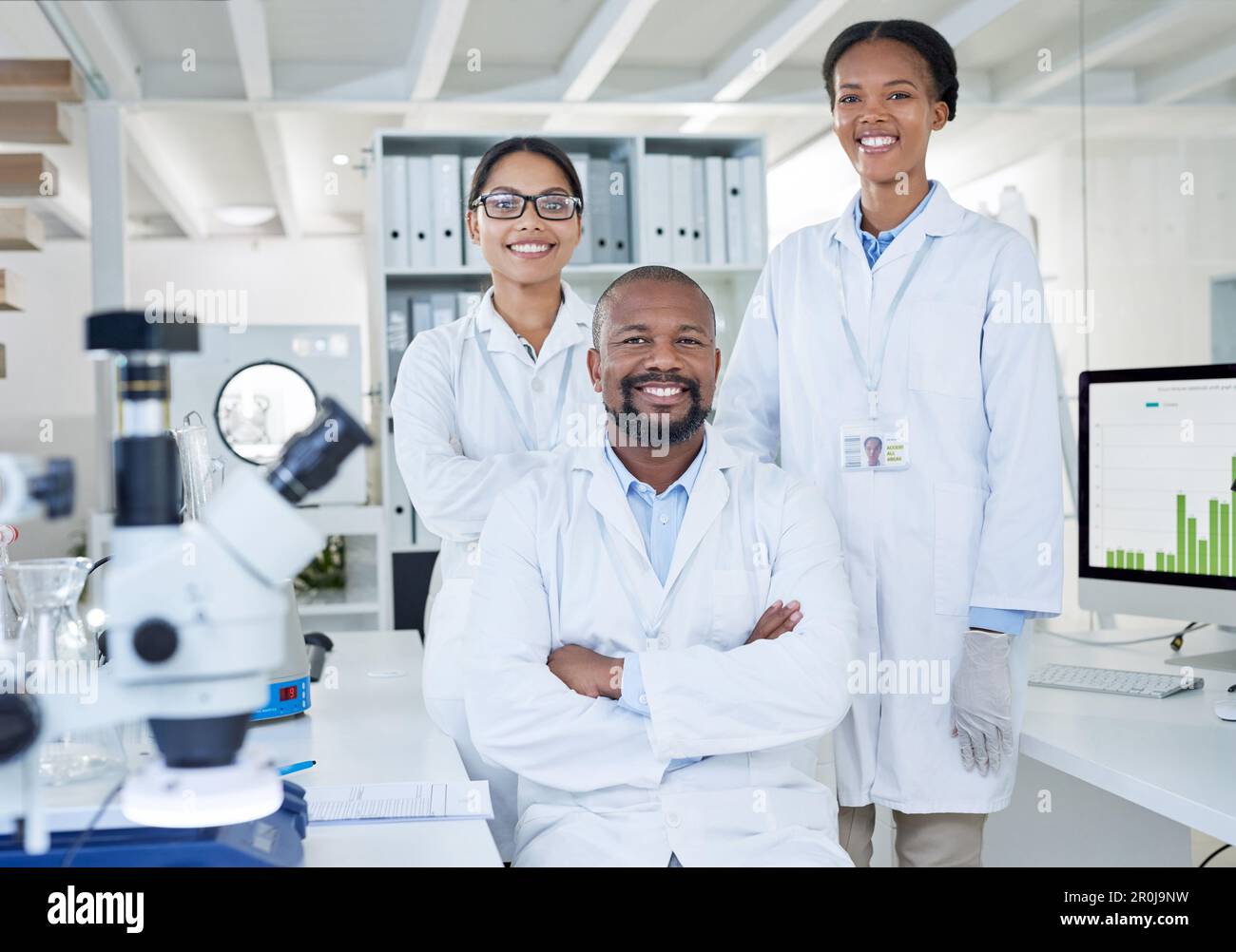 Meet the masters of scientific research. Portrait of a group of ...