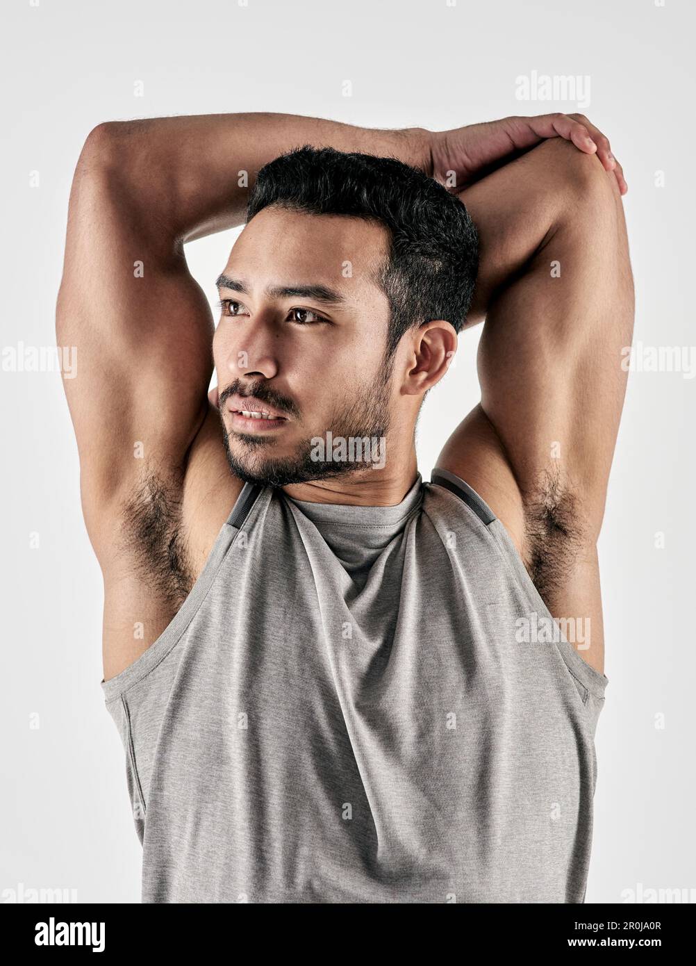 Sweat and sacrifice builds strength. Studio shot of a muscular young ...