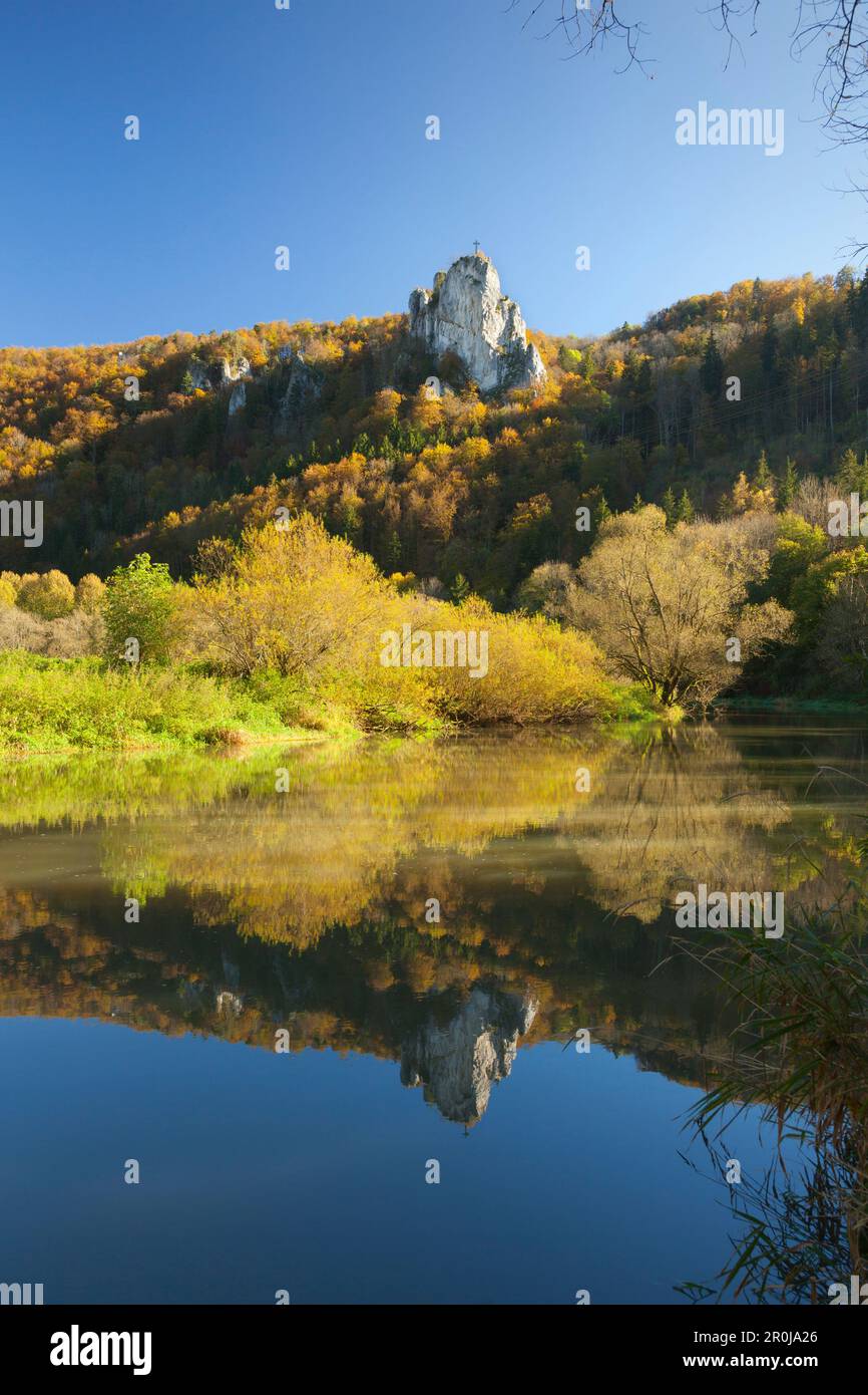 Valley of the Danube river near Beuron, Upper Danube Nature Park, Baden ...