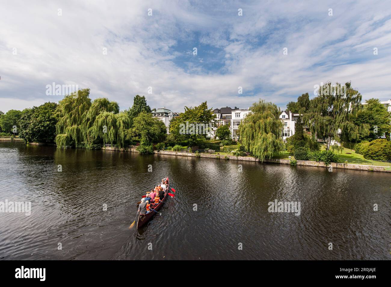 Boat on river Alster, Hamburg, Germany Stock Photo - Alamy
