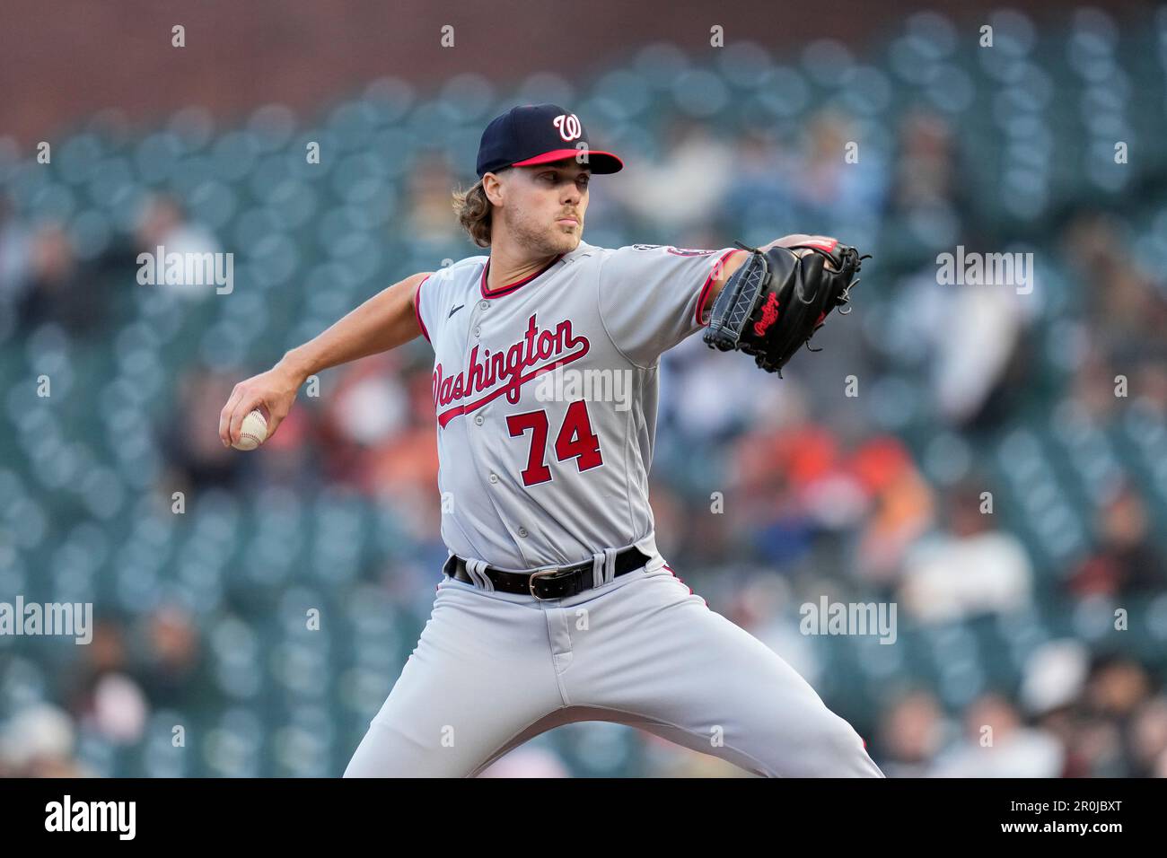 Washington Nationals pitcher Jake Irvin throws against the San ...