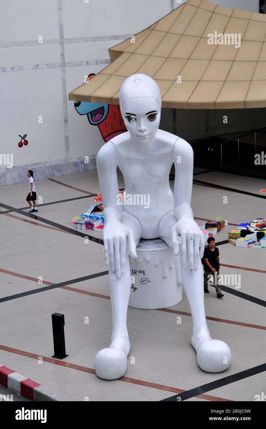 An alien Figure outside Culture & Arts Centre near Siam square. Bangkok ...