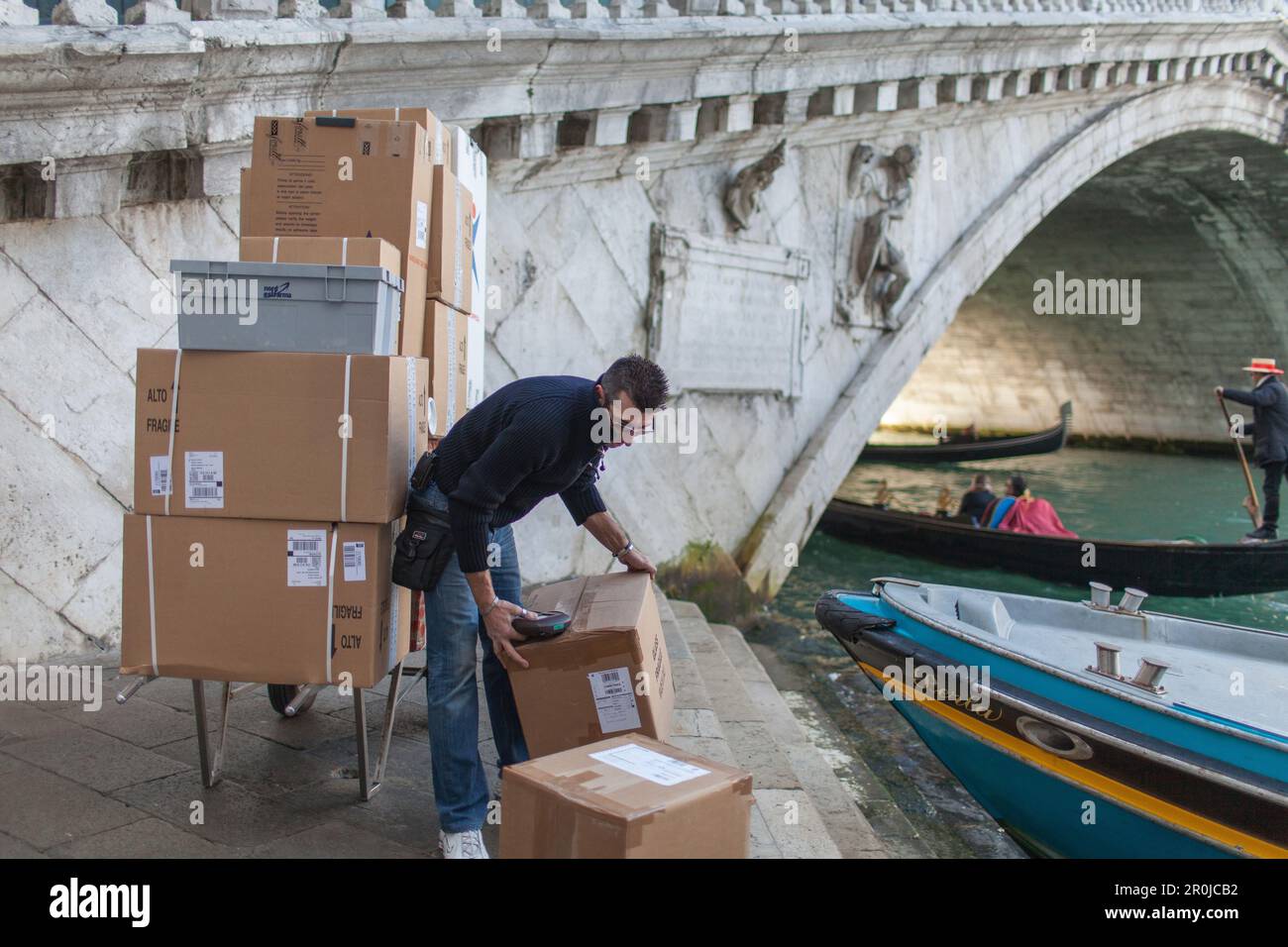 parcel, transport barges delivery boats, courier, water transport ...