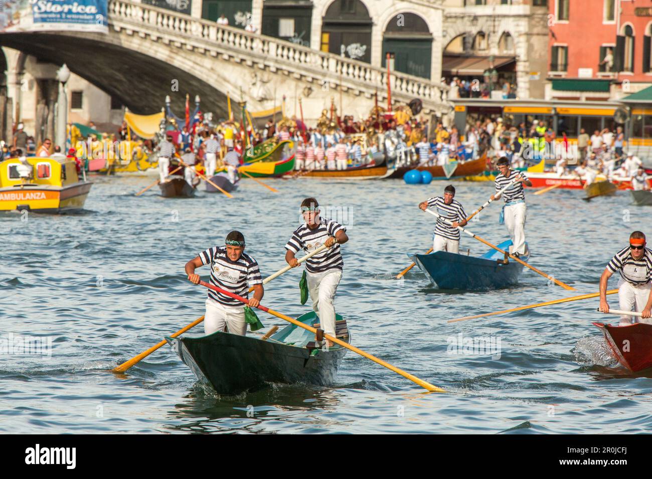 Boat race at the Regata Storica, historical water pageant ...