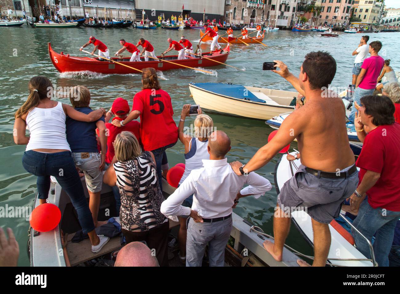 Boat race at the Regata Storica, historical water pageant ...