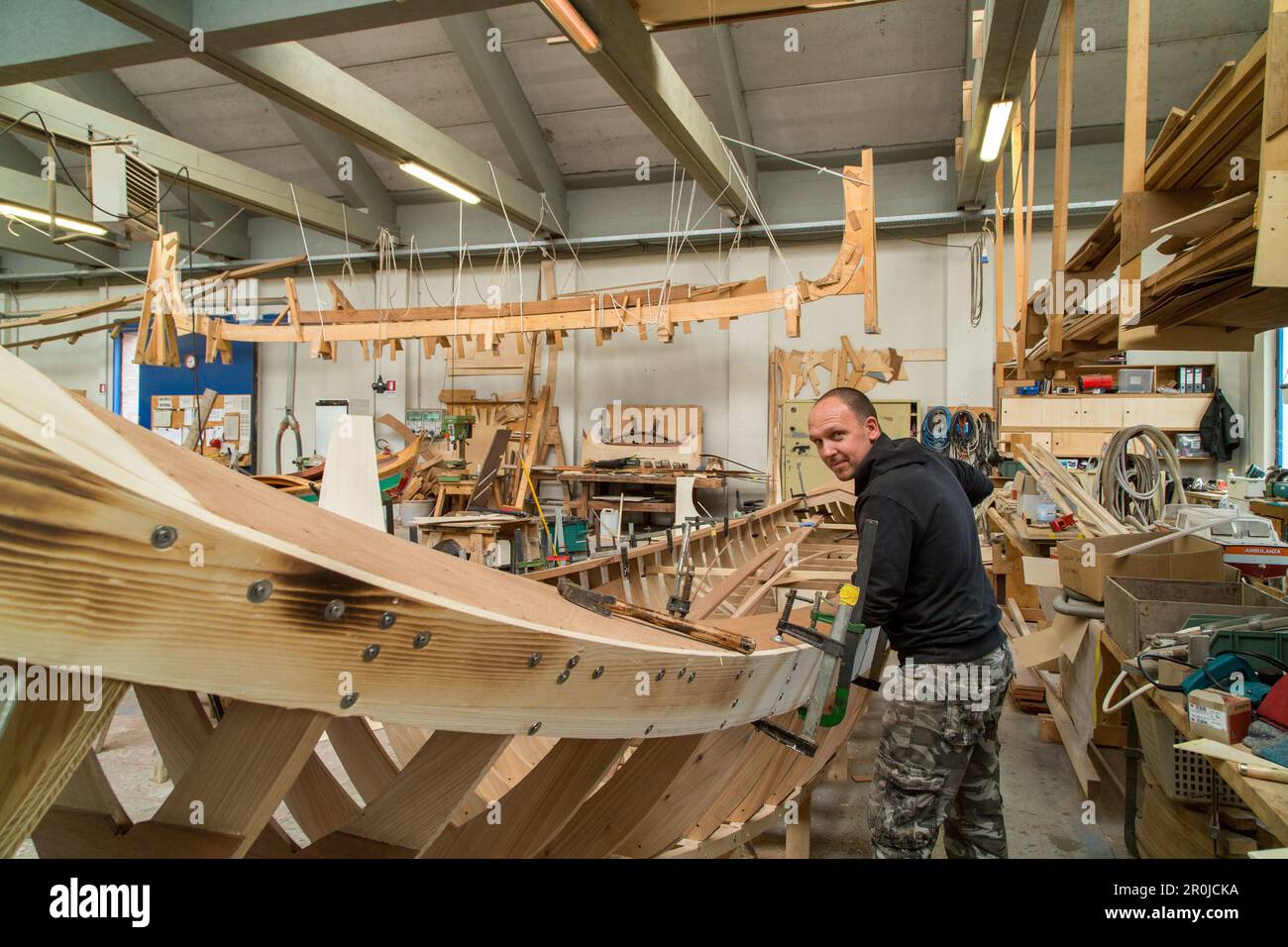 Michael Vidal, gondola boat builder, dry dock, maintenance, modern ...
