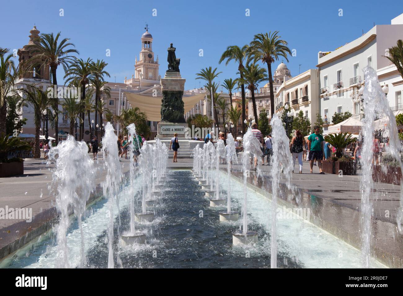 Plaza de San Juan de Dios, square in the historical town of Cadiz ...