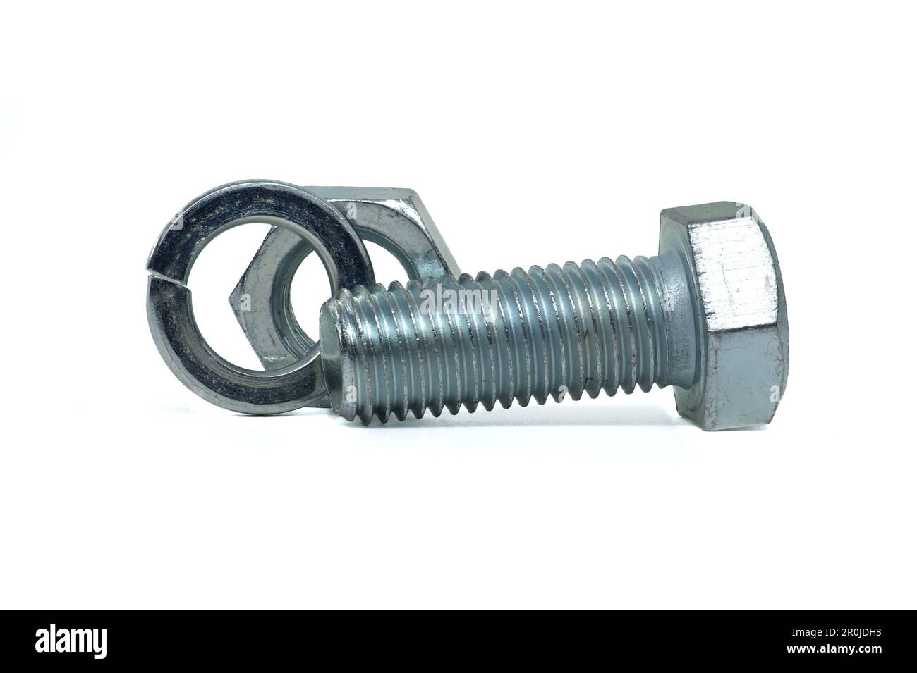 Hexagon external screw and female screw, spring nut washers coated with ...