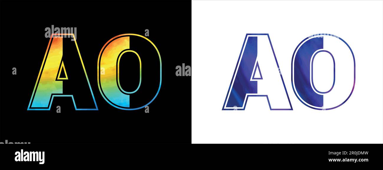 Unique AO letter logo Icon vector template. Premium stylish alphabet ...