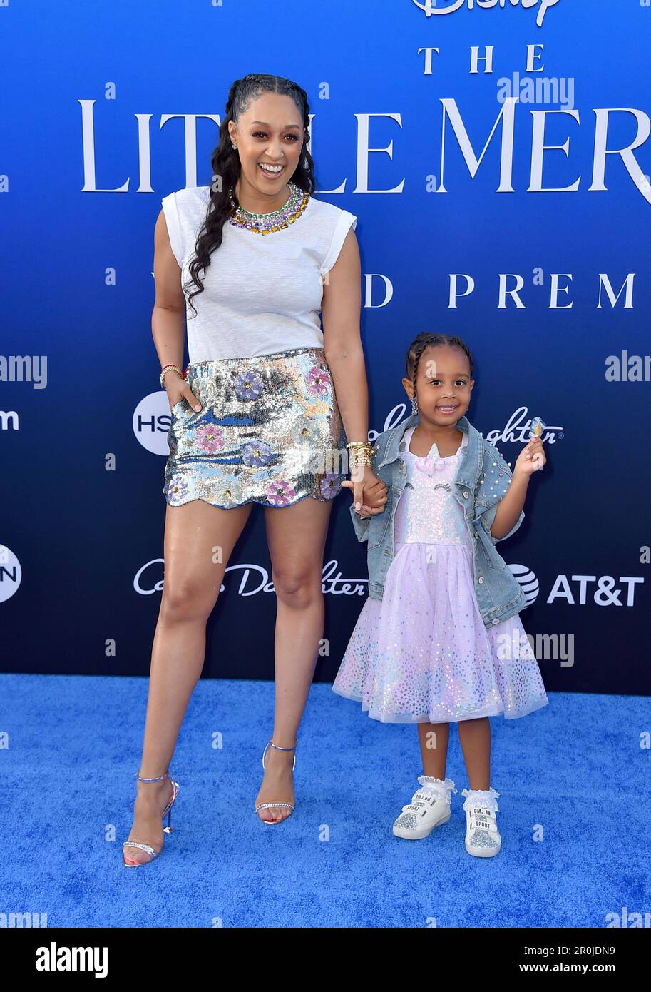 Tia Mowry, left, and daughter Cairo Tiahna Hardrict arrive at the world ...