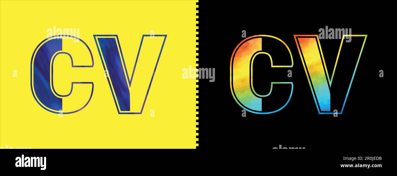 Initial letter CV logo Icon vector design template. Premium luxurious ...