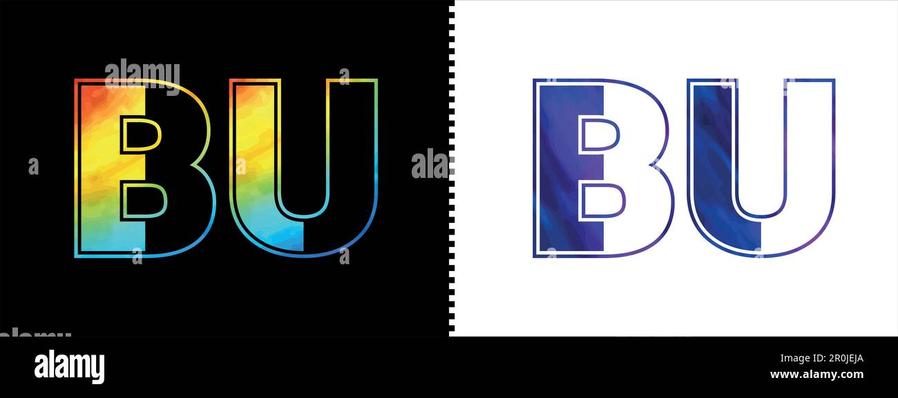 Unique BU letter logo Icon vector template. Premium stylish alphabet ...