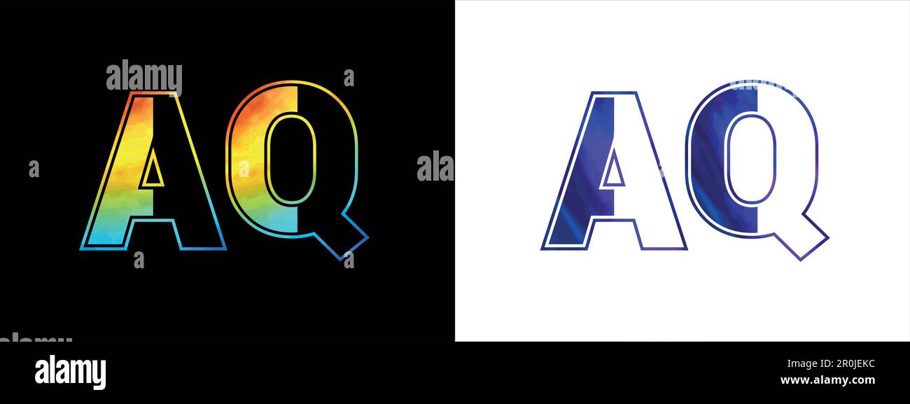 Letter AQ logo design vector template. Creative modern luxurious ...