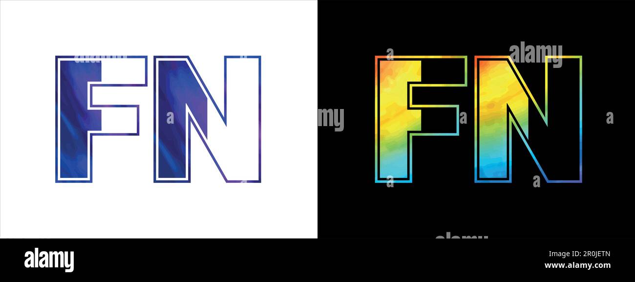 Letter FN logo design vector template. Creative modern luxurious ...