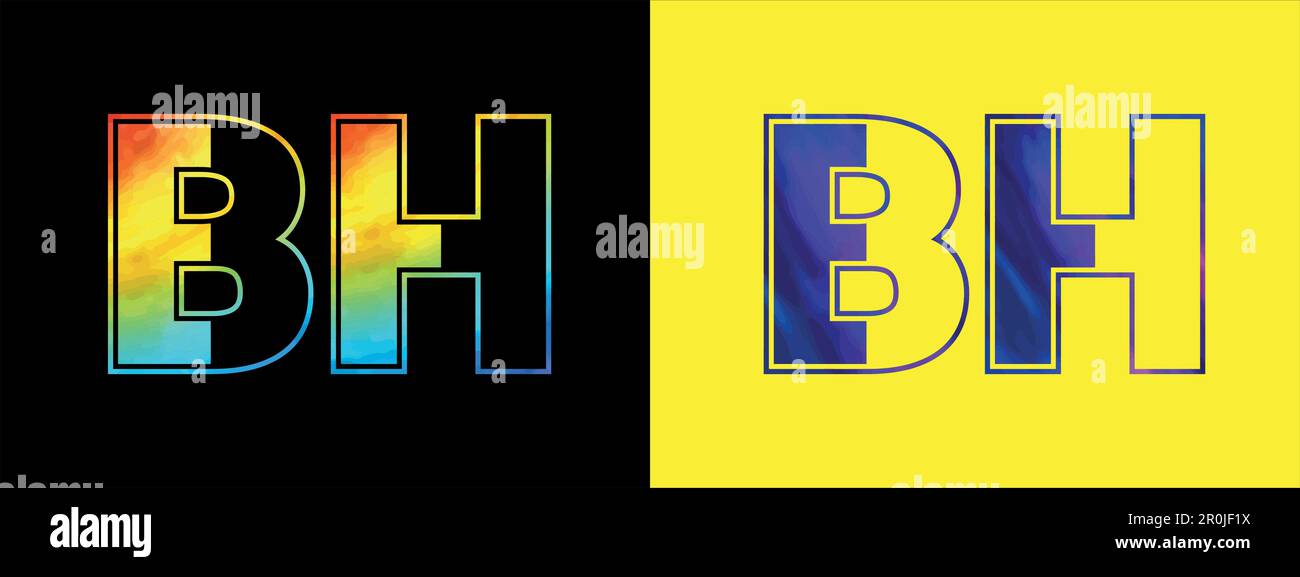 Initial letter BH logo Icon vector design template. Premium luxurious logotype for corporate ...
