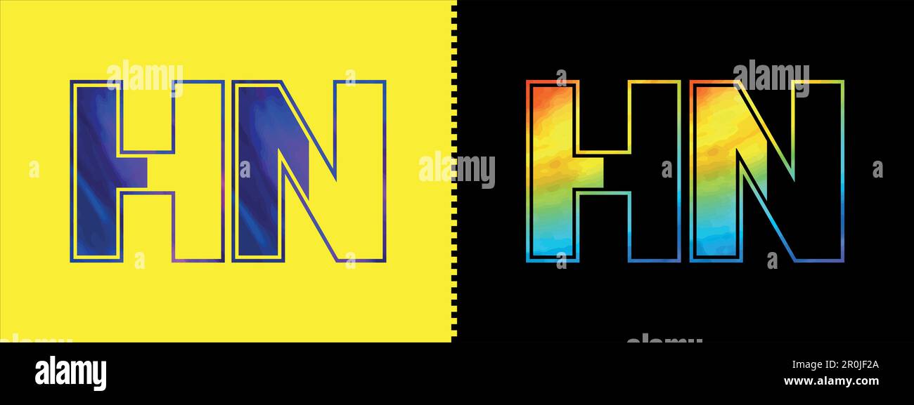 Initial letter HN logo Icon vector design template. Premium luxurious ...