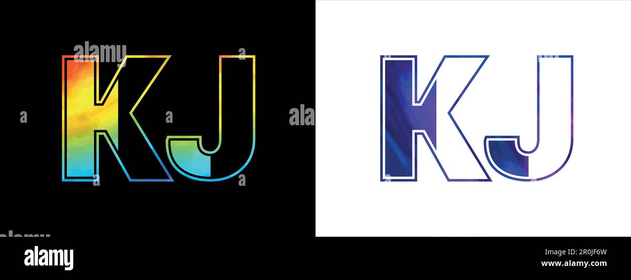 Unique KJ letter logo Icon vector template. Premium stylish alphabet ...