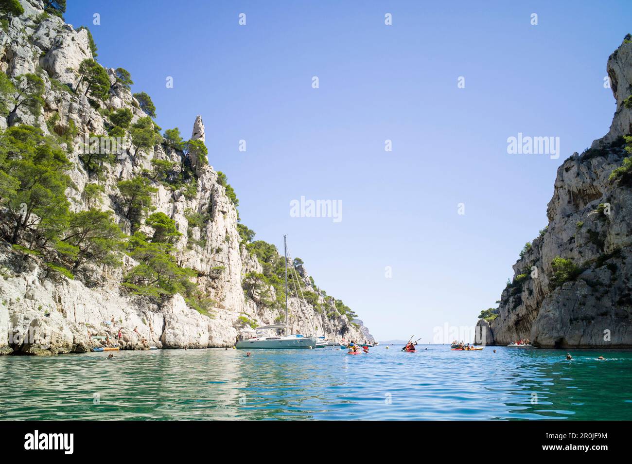 kayaking through Calanque d'En Vau, Bouches-du-Rhone, France Stock ...