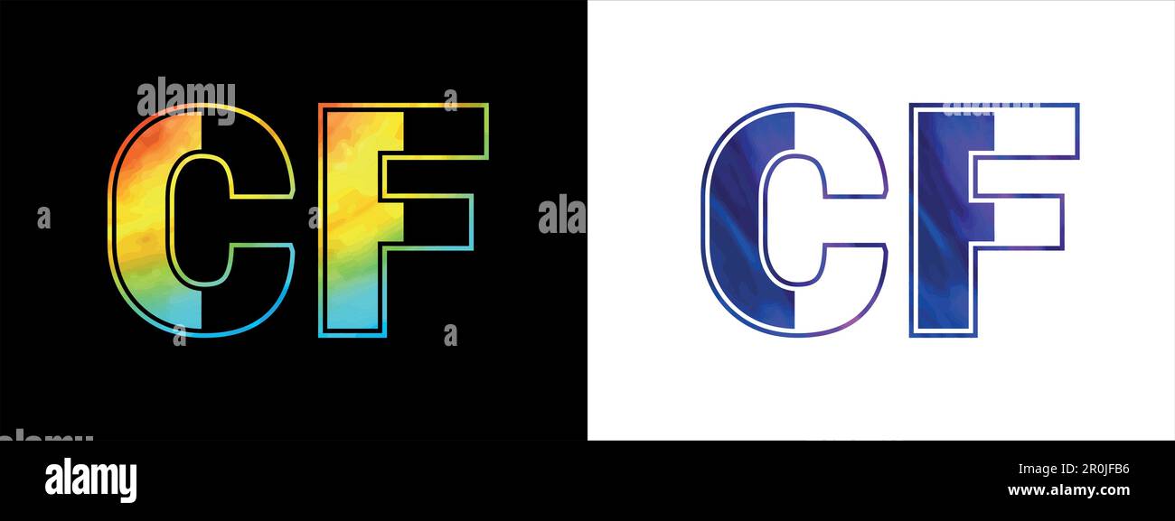 Letter CF logo design vector template. Creative modern luxurious ...