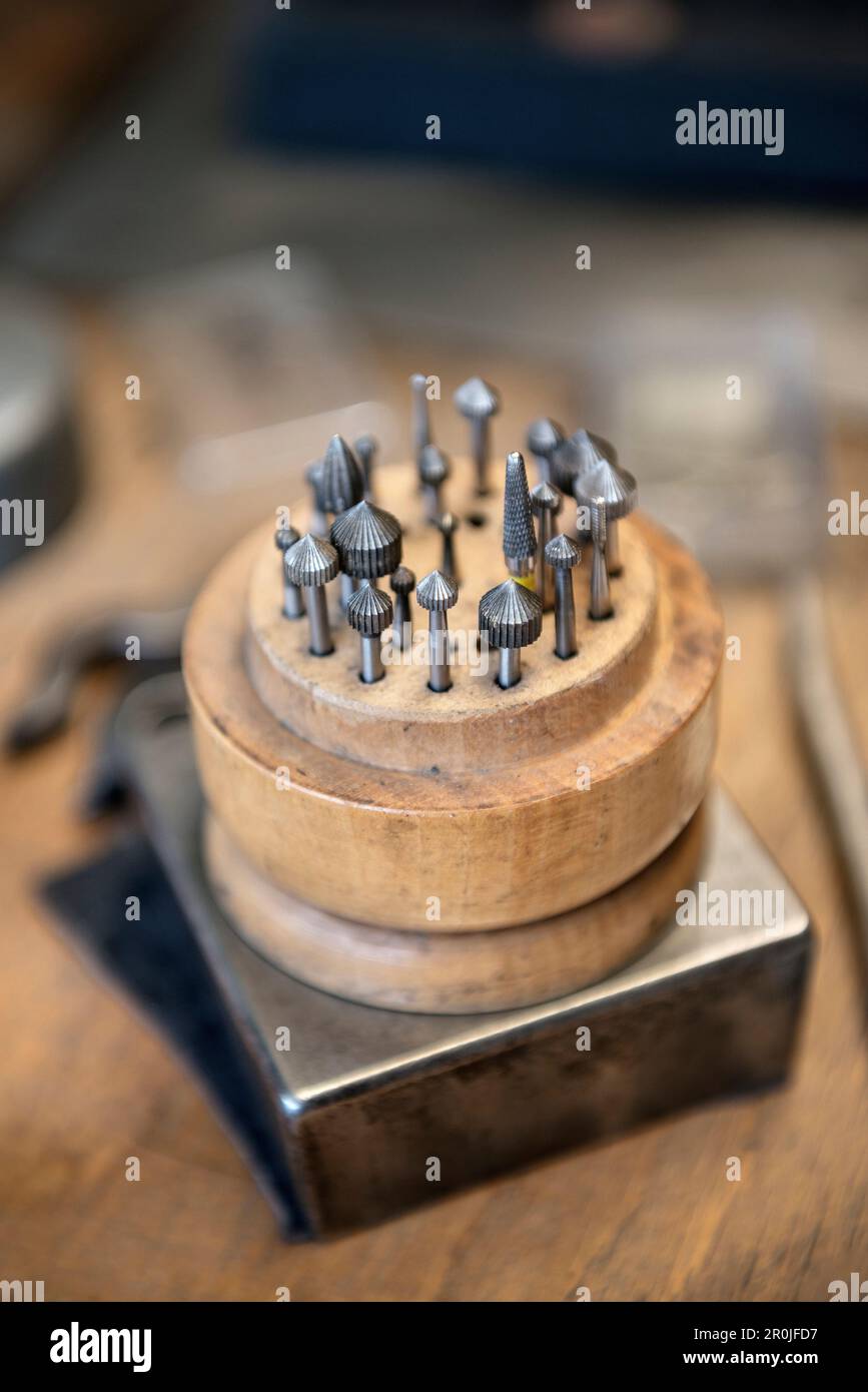 Tools in a Goldsmith's workshop, handicraft, Ueberlingen, Lake ...