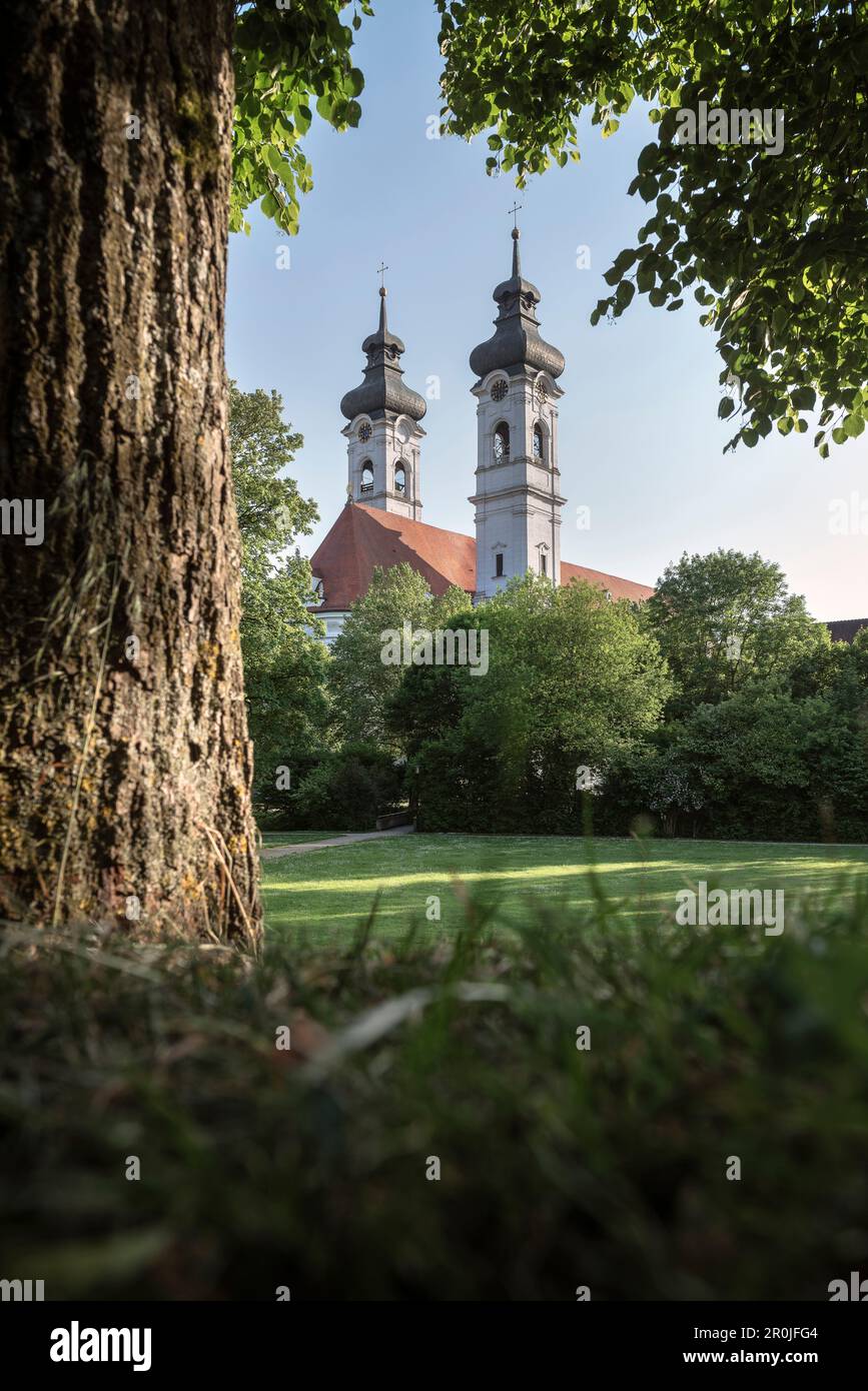 church towers of baroque style Monastry Zwiefalten, Swabian Alb, Baden ...