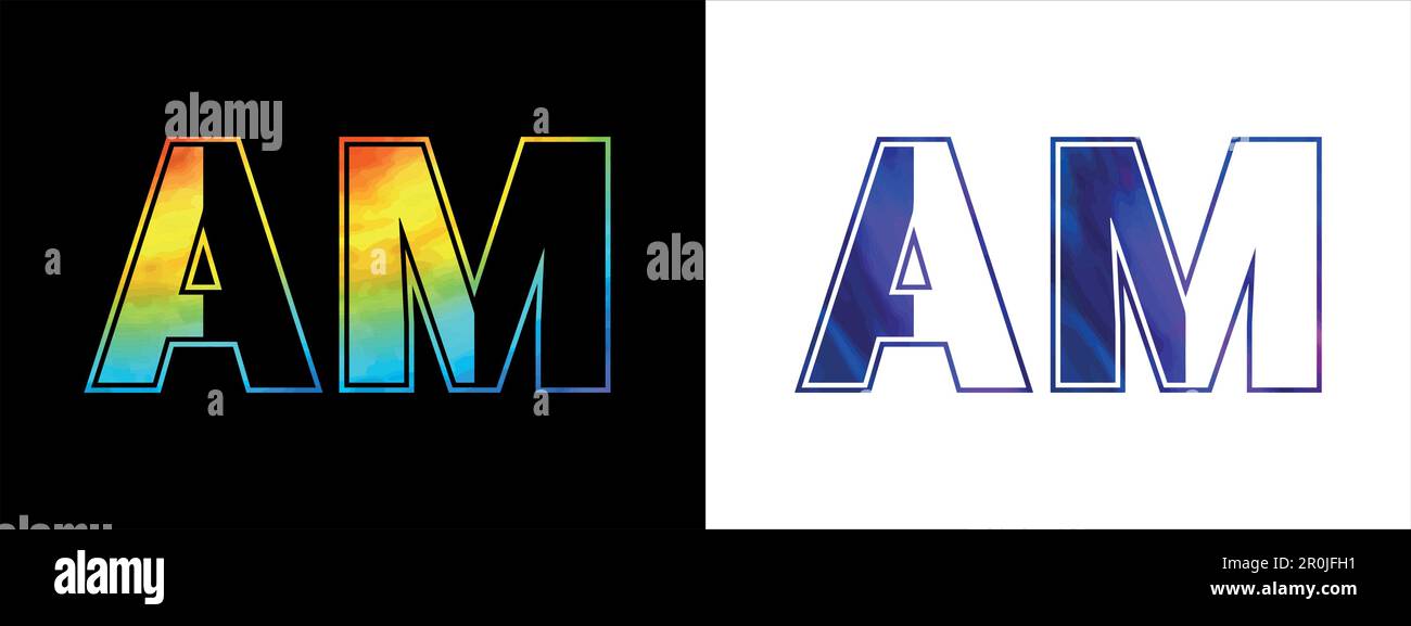 Initial letter AM logo Icon vector design template. Premium luxurious ...