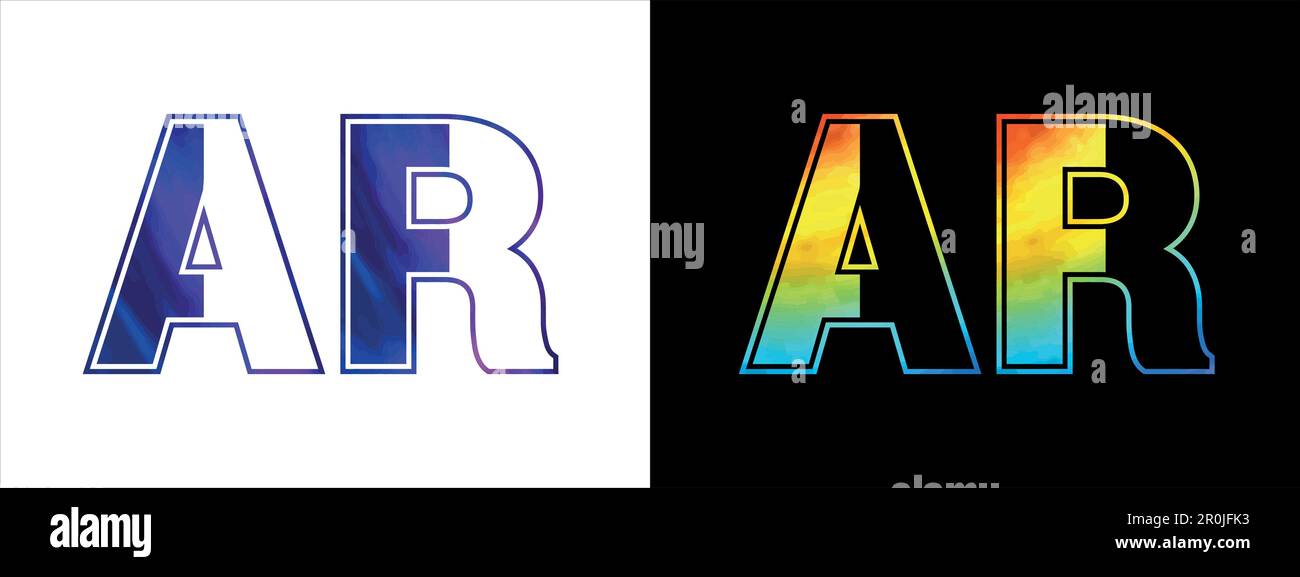 Unique AR letter logo Icon vector template. Premium stylish alphabet logo design for corporate ...