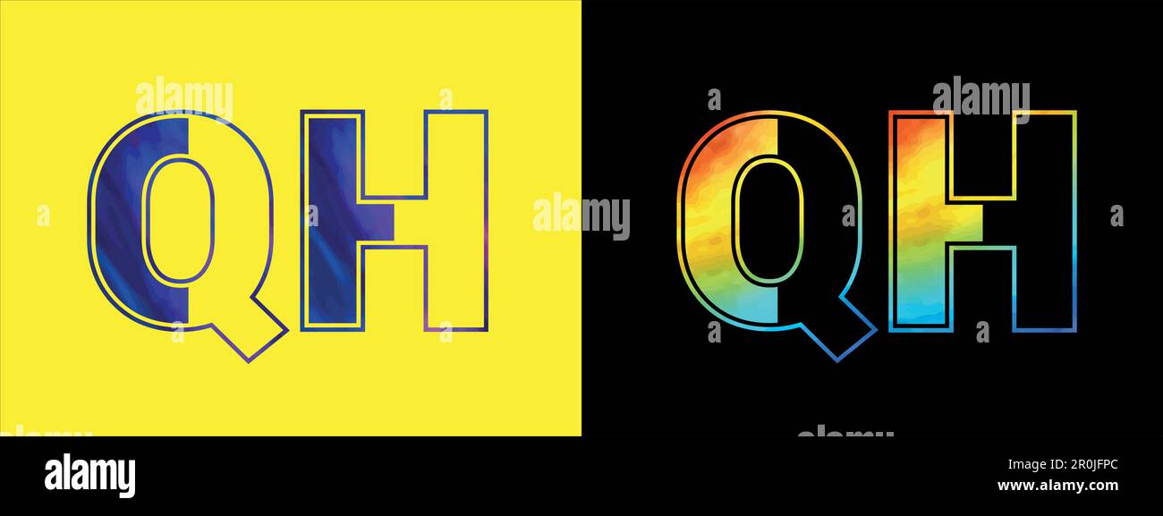 Initial letter QH logo Icon vector design template. Premium luxurious ...