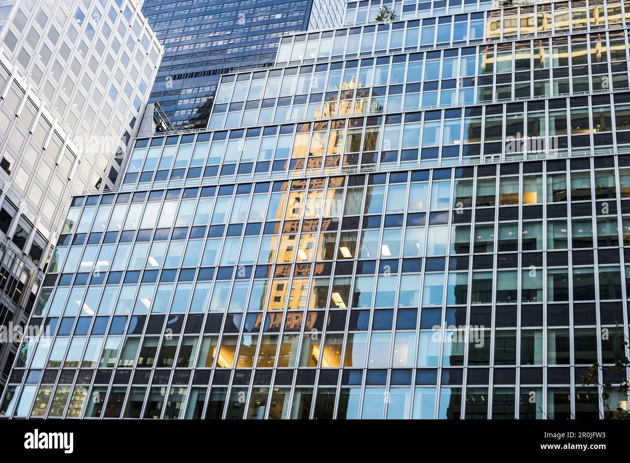 Reflection in office buildings, Park Avenue, Midtown, Manhattan, New ...
