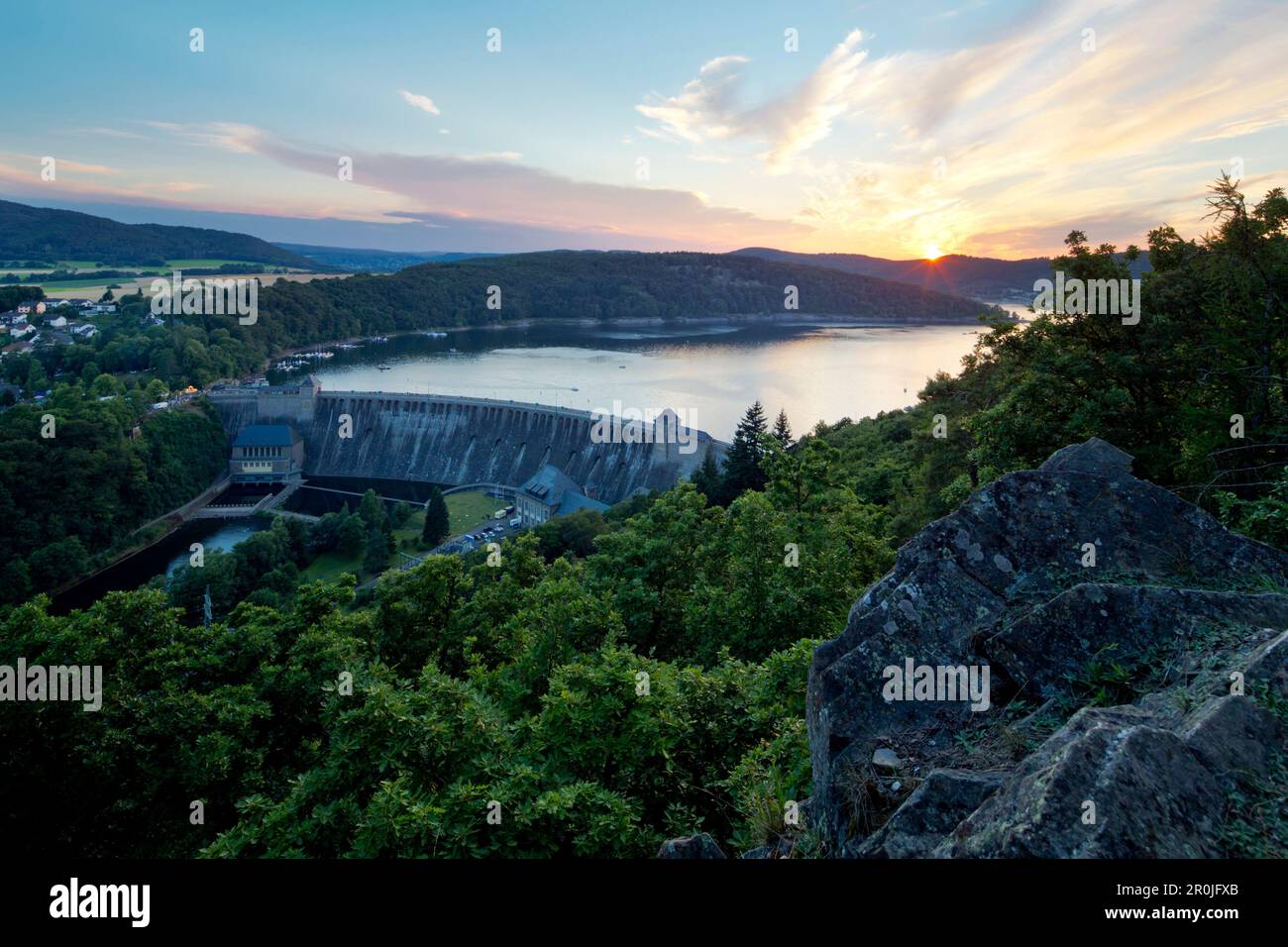 Edertalsperre dam at Lake Edersee in Kellerwald-Edersee National Park ...