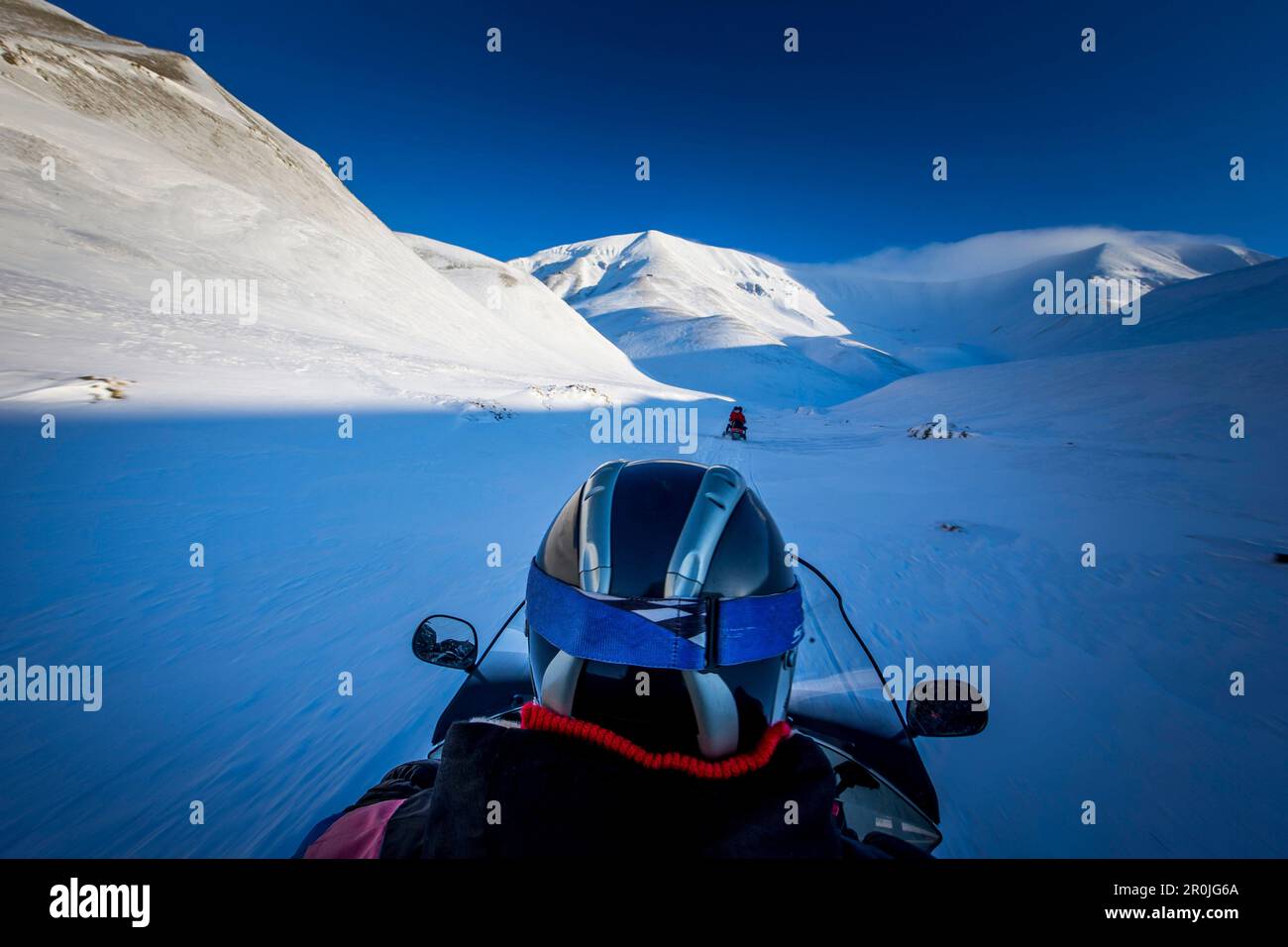 On Snowmobiles through Spitzbergen, Svalbard, Norway Stock Photo - Alamy