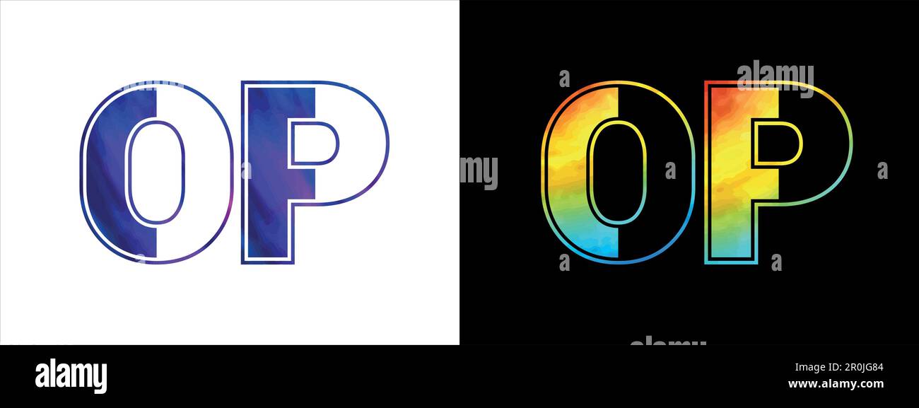 Unique OP letter logo Icon vector template. Premium stylish alphabet ...