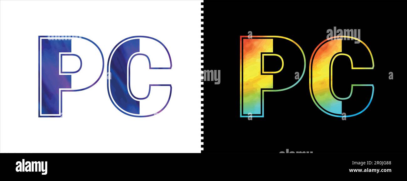Unique PC letter logo Icon vector template. Premium stylish alphabet ...