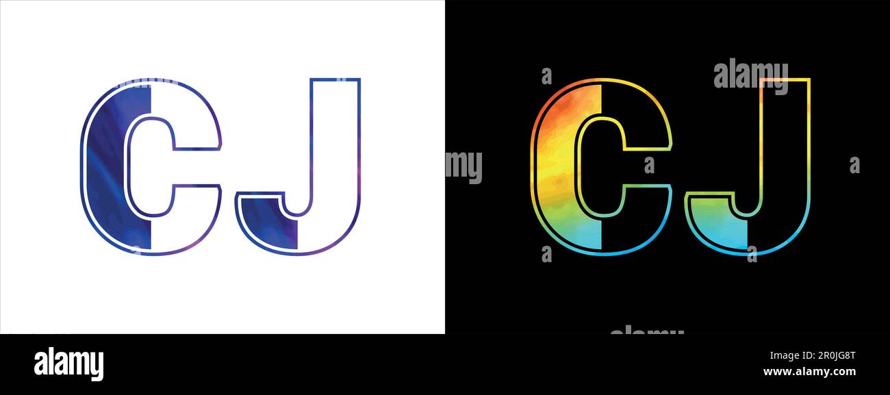 Unique CJ letter logo Icon vector template. Premium stylish alphabet logo design for corporate ...