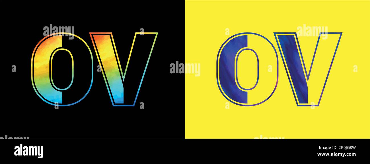 Letter OV logo design vector template. Creative modern luxurious ...