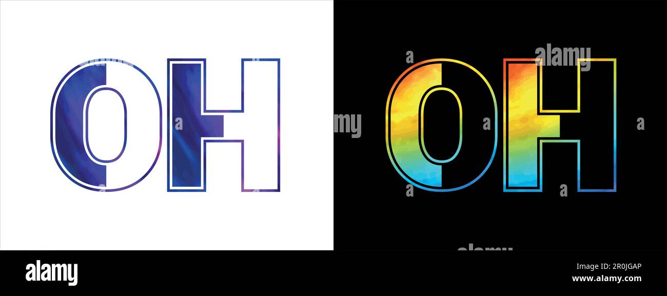Unique OH letter logo Icon vector template. Premium stylish alphabet ...