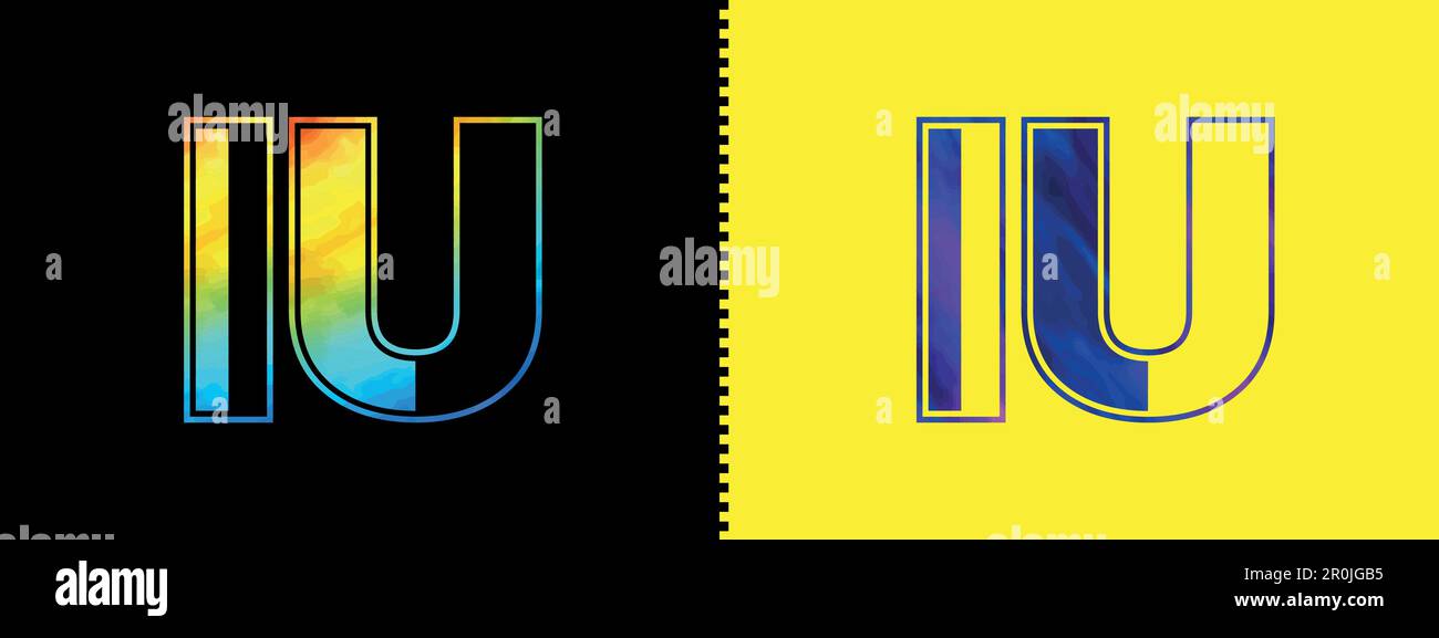 Unique IU letter logo Icon vector template. Premium stylish alphabet ...