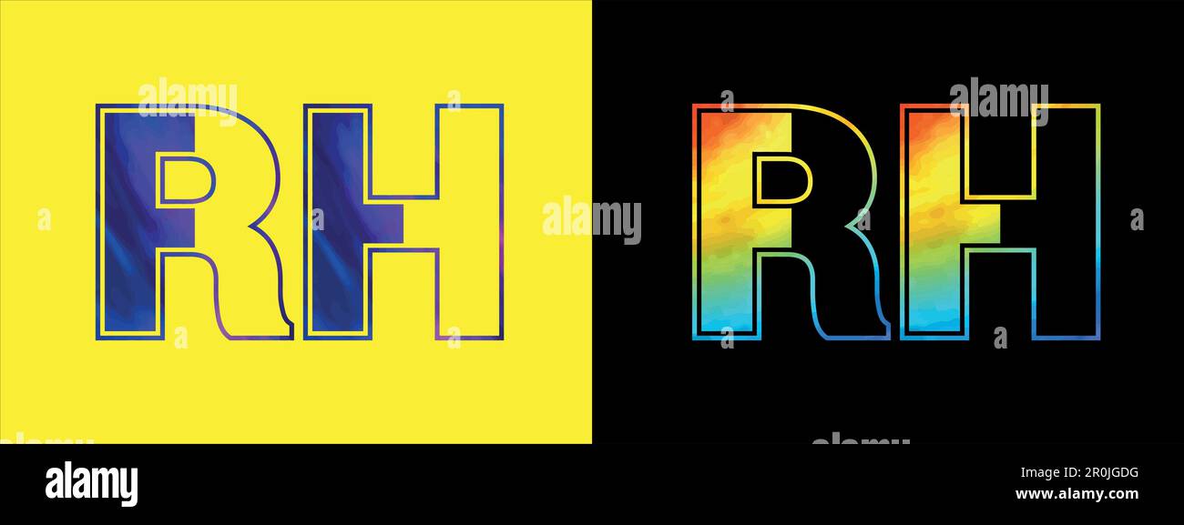 Initial letter RH logo Icon vector design template. Premium luxurious ...