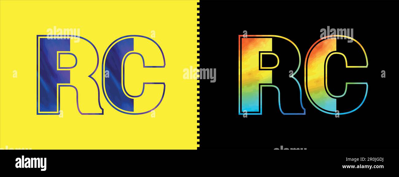 Initial letter RC logo Icon vector design template. Premium luxurious ...