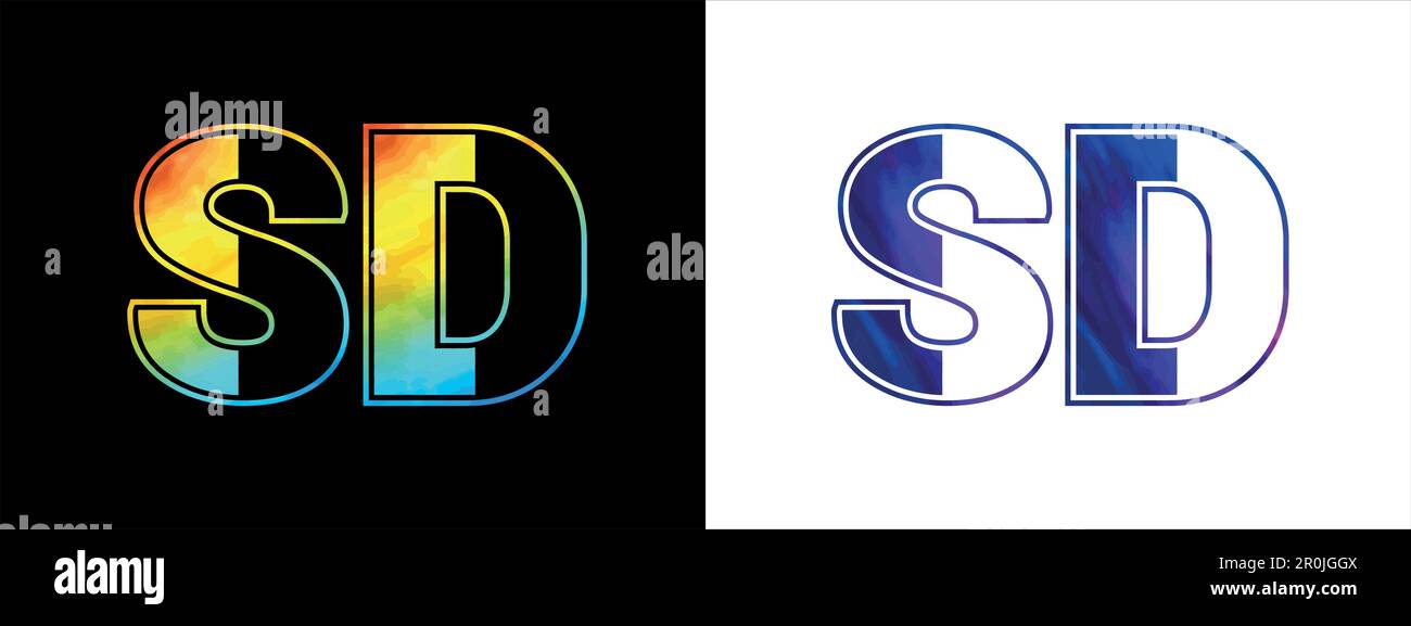 Initial letter SD logo Icon vector design template. Premium luxurious ...