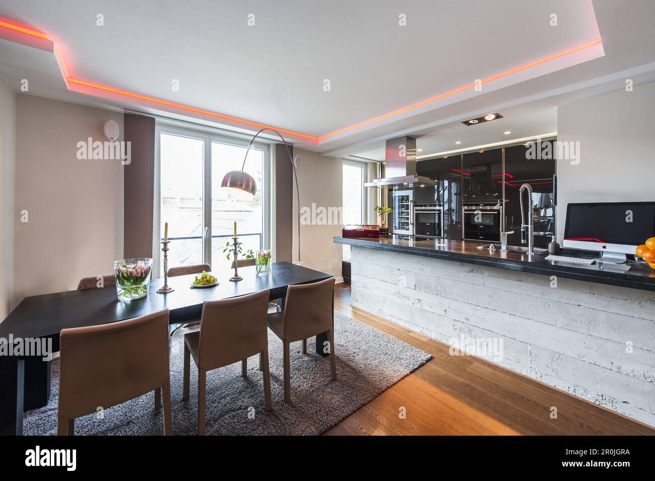 open kitchen in an apartment with a modern design, Hamburg, North ...