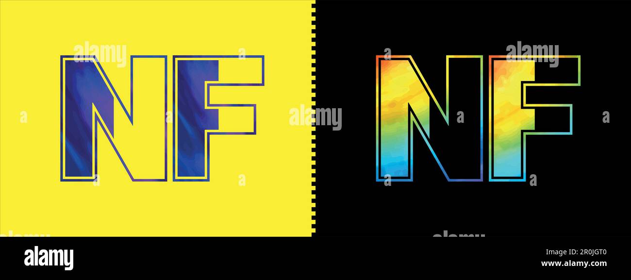 Letter NF logo design vector template. Creative modern luxurious ...