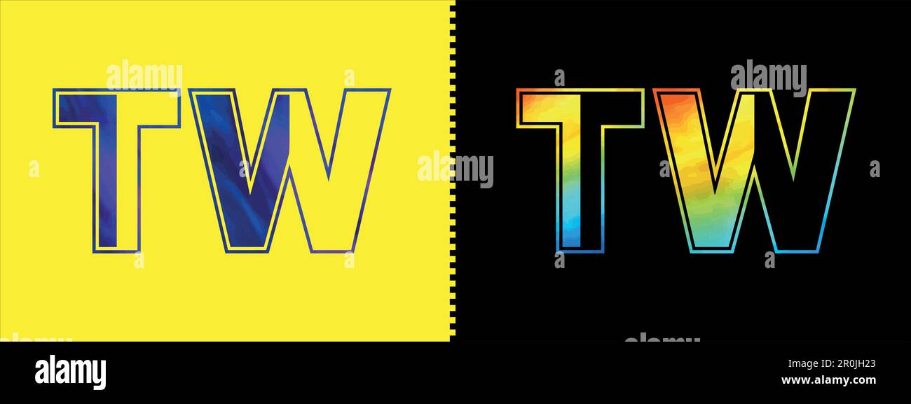 Letter TW logo design vector template. Creative modern luxurious ...